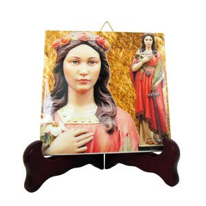 Saint Philomena Icon on Ceramic Tile St Philomena Icon Catholic Saints ...