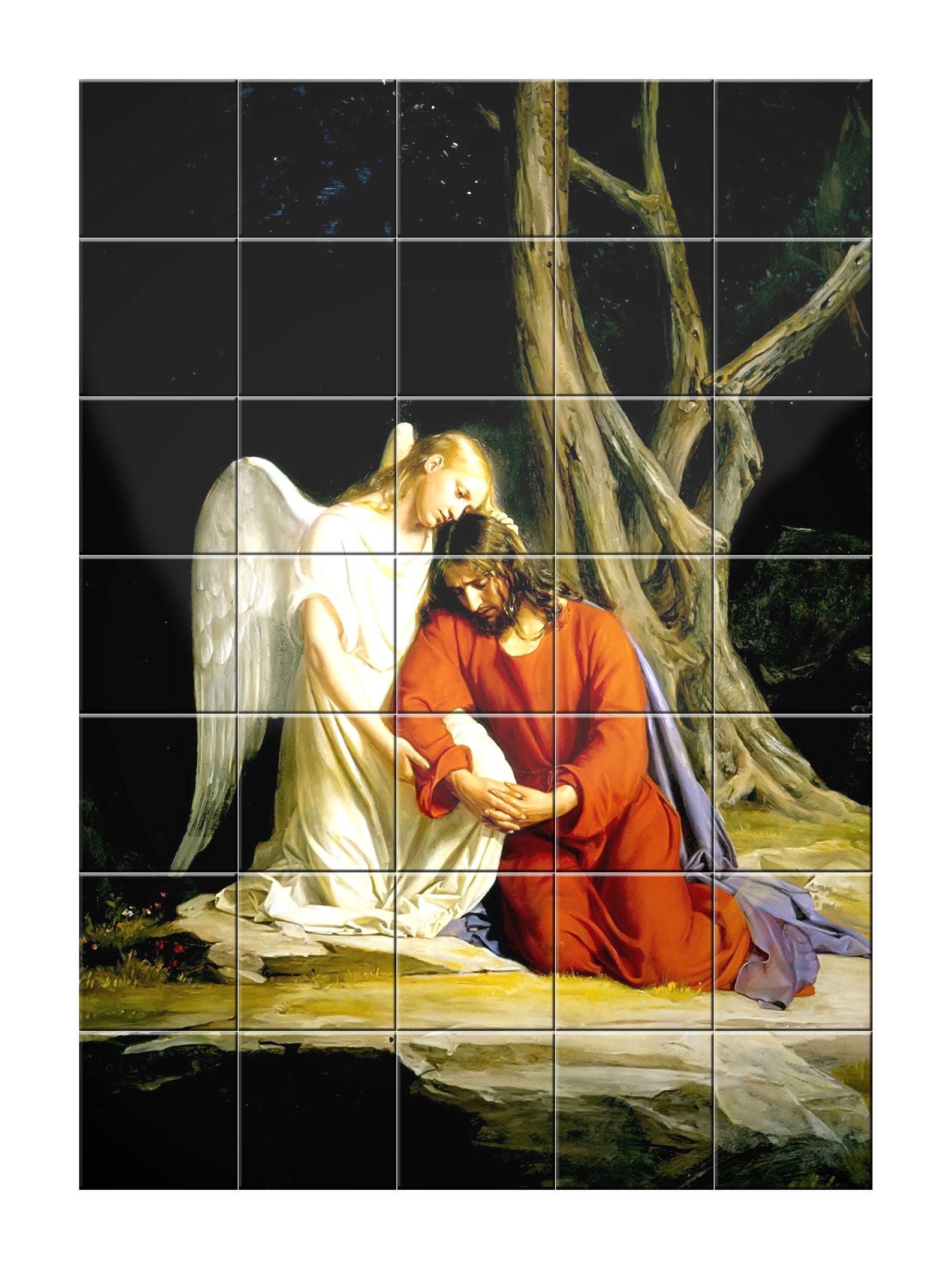 Religious tile art Christ in Gethsemane christian wall | Etsy