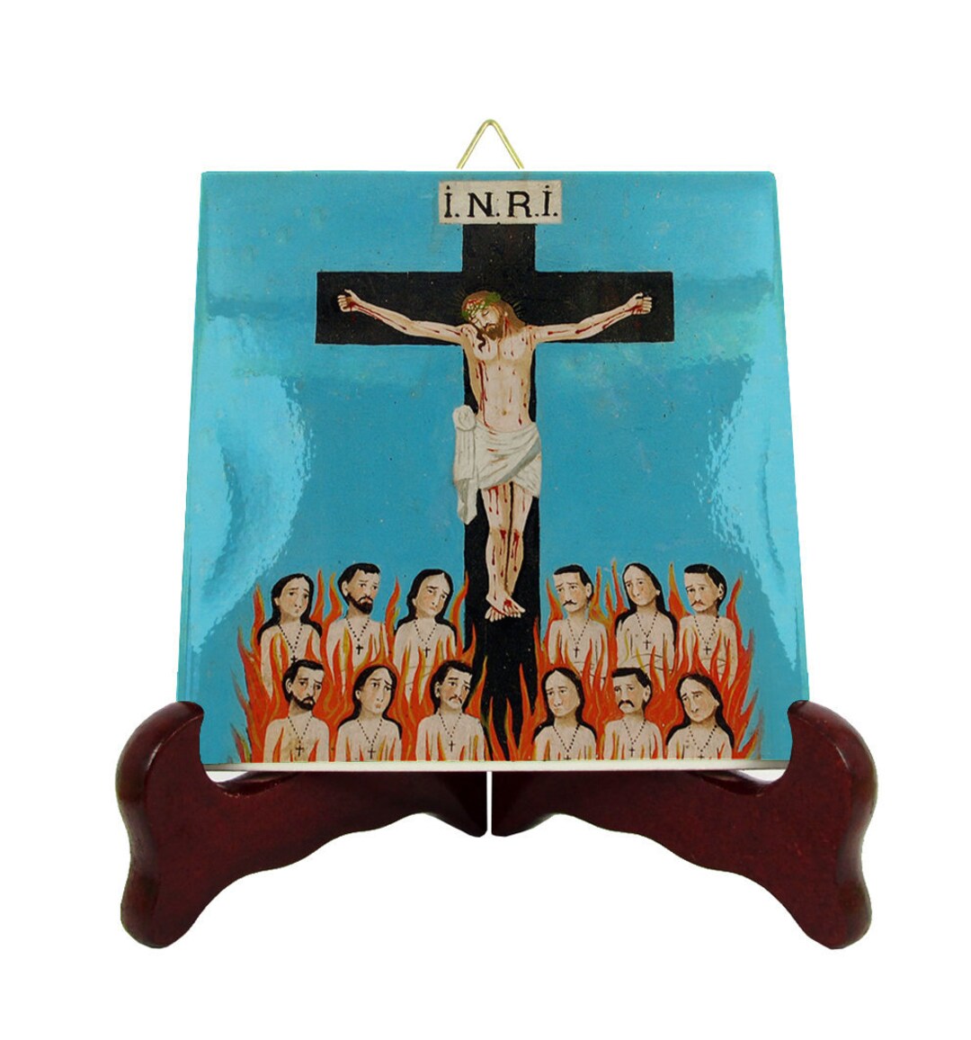 Anima Sola Ceramic Tile: Jesus on Cross, Catholic Icon, Handmade in ...