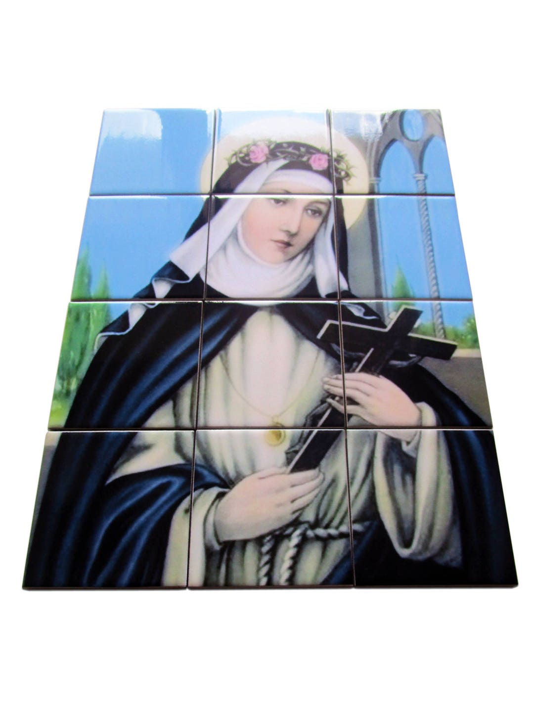 St Rose of Lima Tile Mural: Catholic Saint Mosaic Wall Art - Etsy