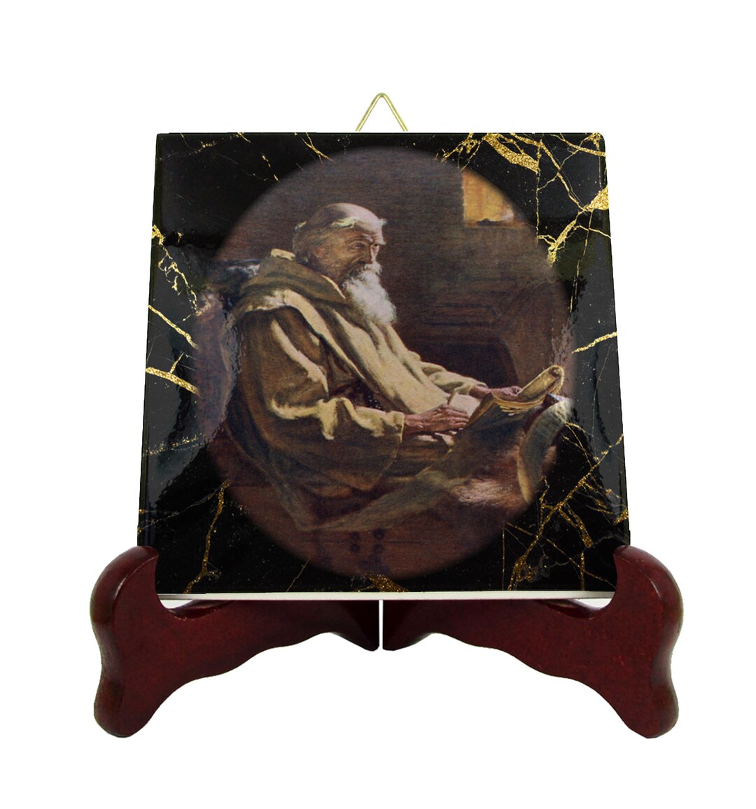 Saint Bede Icon: Venerable Bede Ceramic Tile, Doctor of the Church - Etsy