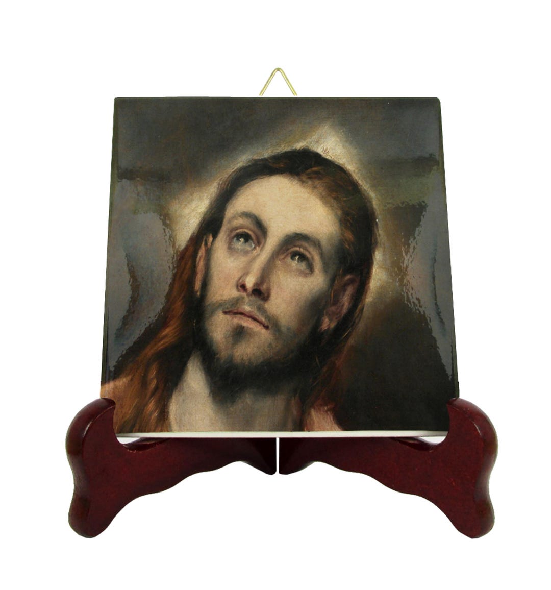 Christ in Prayer Tile Icon: El Greco Religious Wall Decor - Etsy