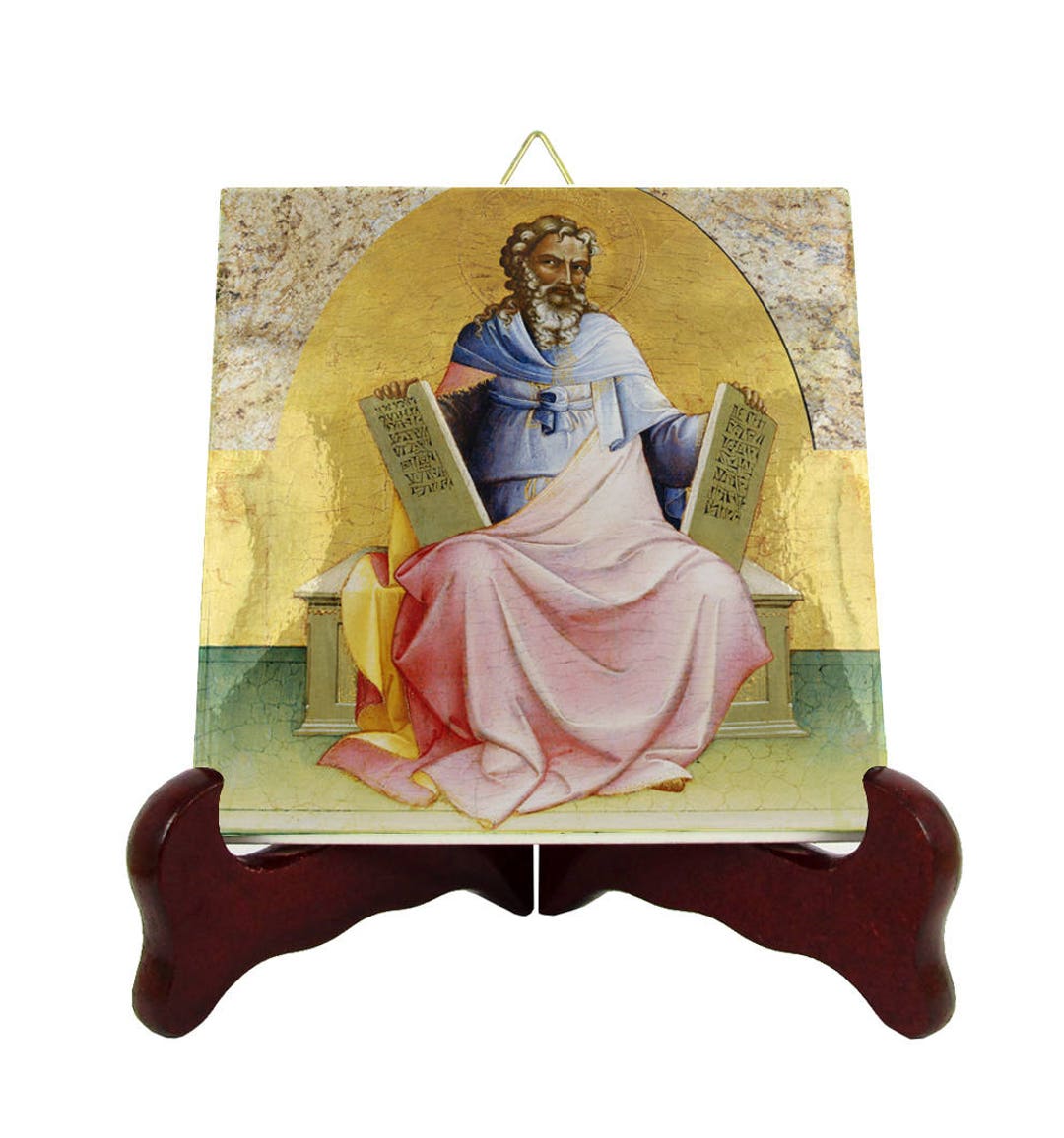 Christian Art Moses With the Tablets of the Law Ten Commandments ...