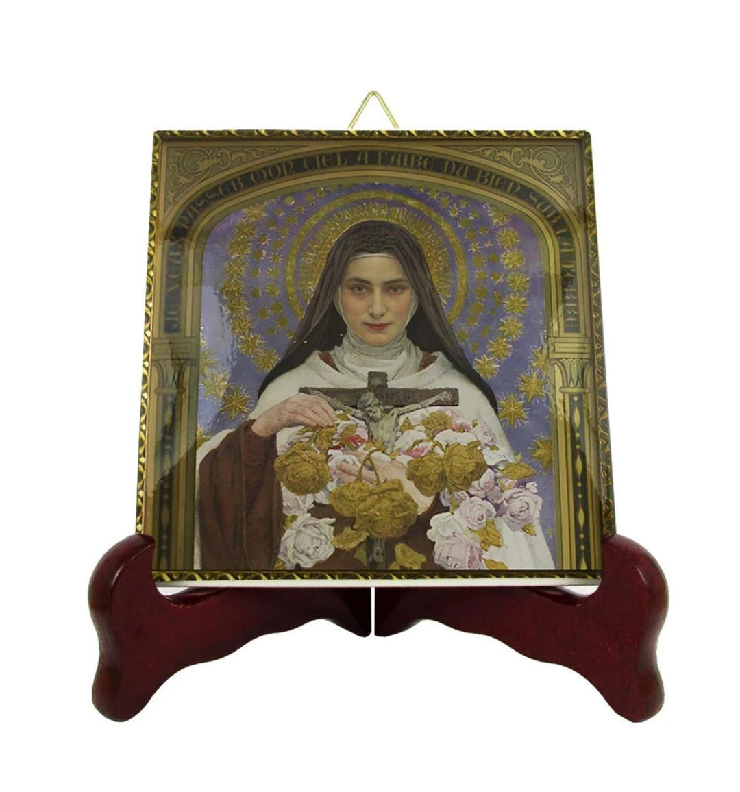 Saint Therese of Lisieux - Collectible Icon on Tile - St Therese of ...