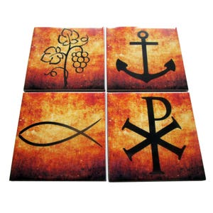 Christian gifts set of four christian coasters catholic coasters ...