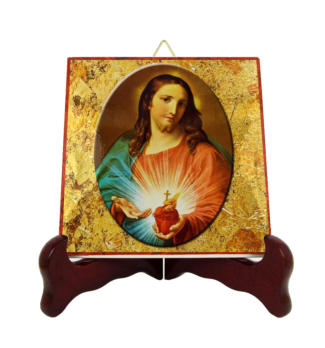Sacred Heart of Jesus Tile, Classic Handcrafted Italian Ceramic, Ideal ...