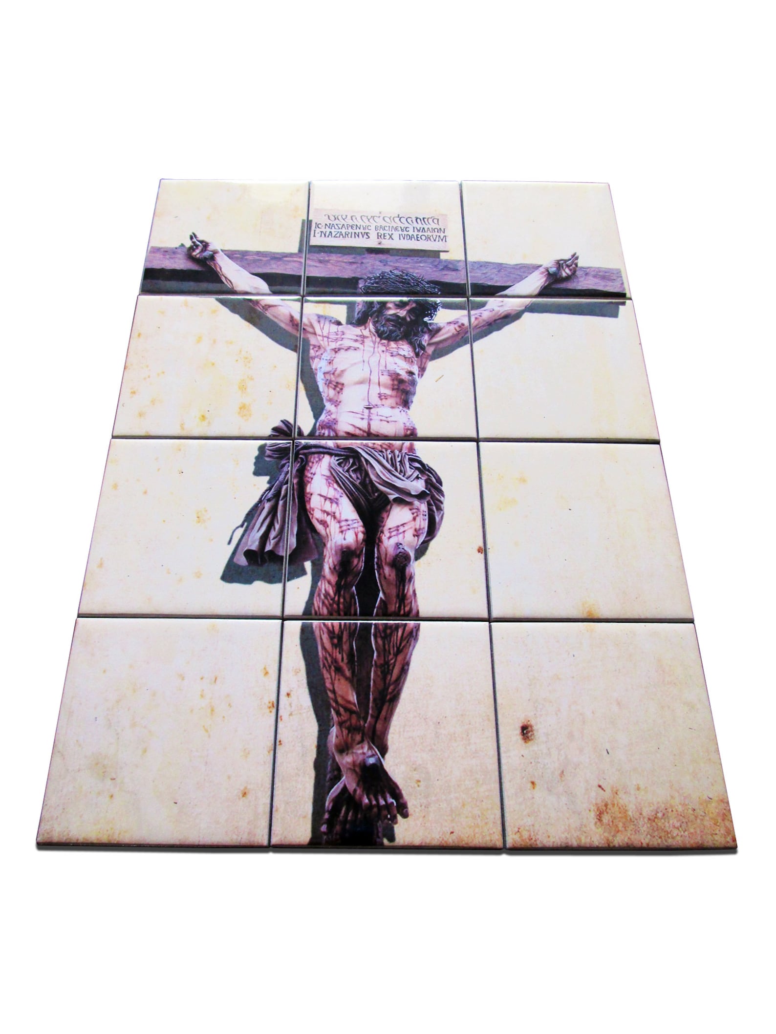Christian Crucifix Sindonic Crucifix Tile Mural Wall - Etsy