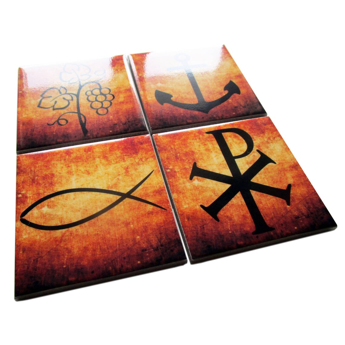 Christian gifts set of four christian coasters catholic | Etsy