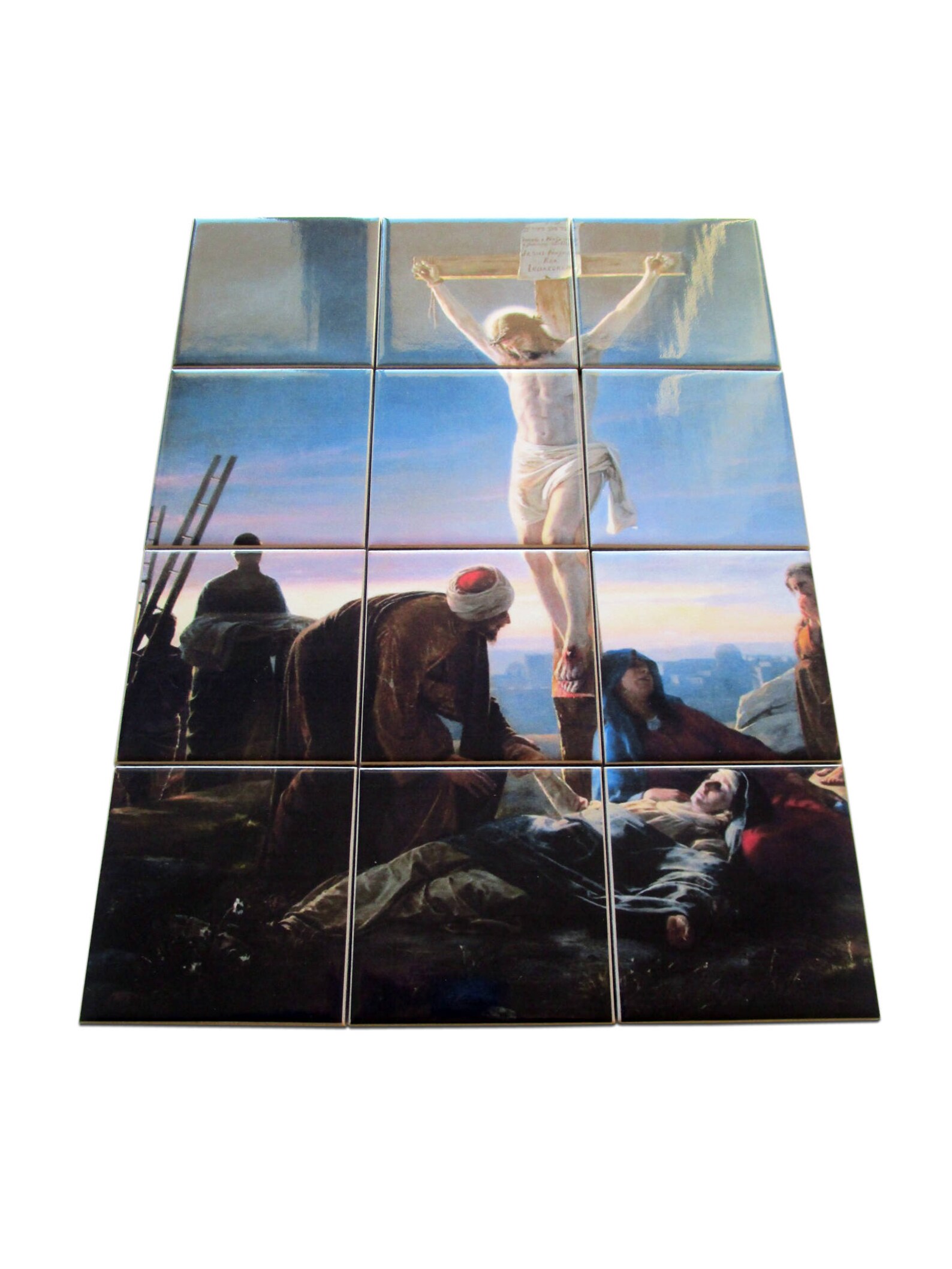 Christ on the Cross Crucifixion Tile Mural Made in Italy - Etsy