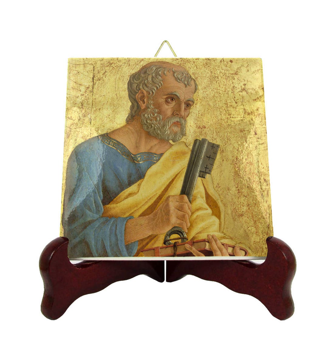 Saints Serie Saint Peter Icon Devotional Ceramic Tile Handmade in Italy ...