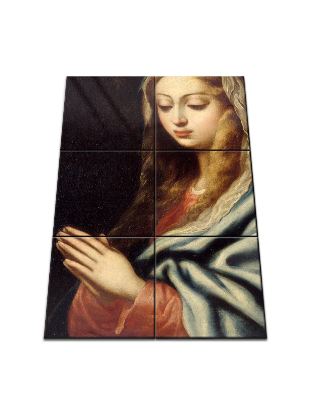 The Blessed Virgin Mary Religious Tile Mural Religious Wall Art Virgin ...