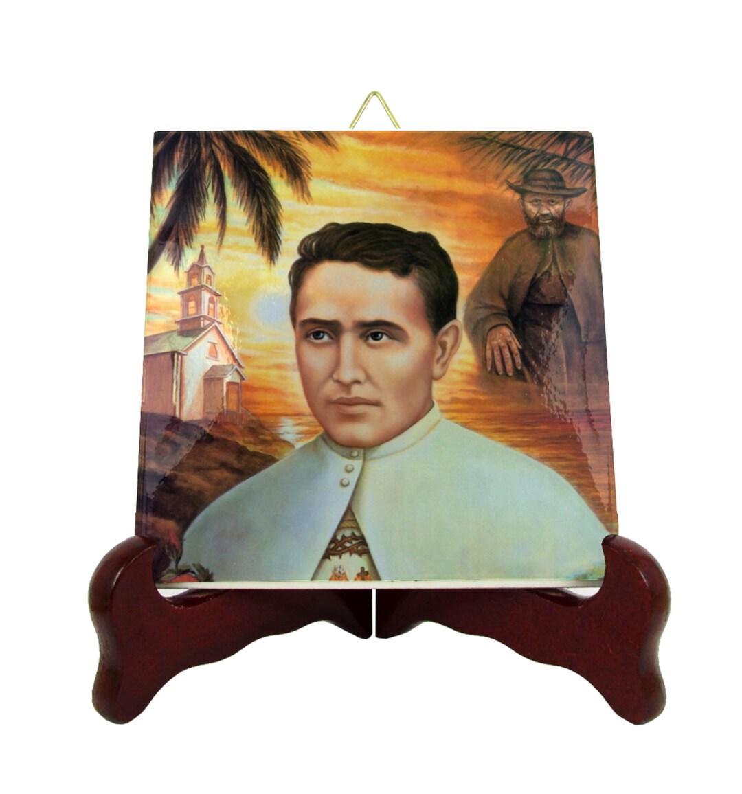 Saint Damien of Molokai Icon: Handmade Catholic Saints Art Tile - Etsy
