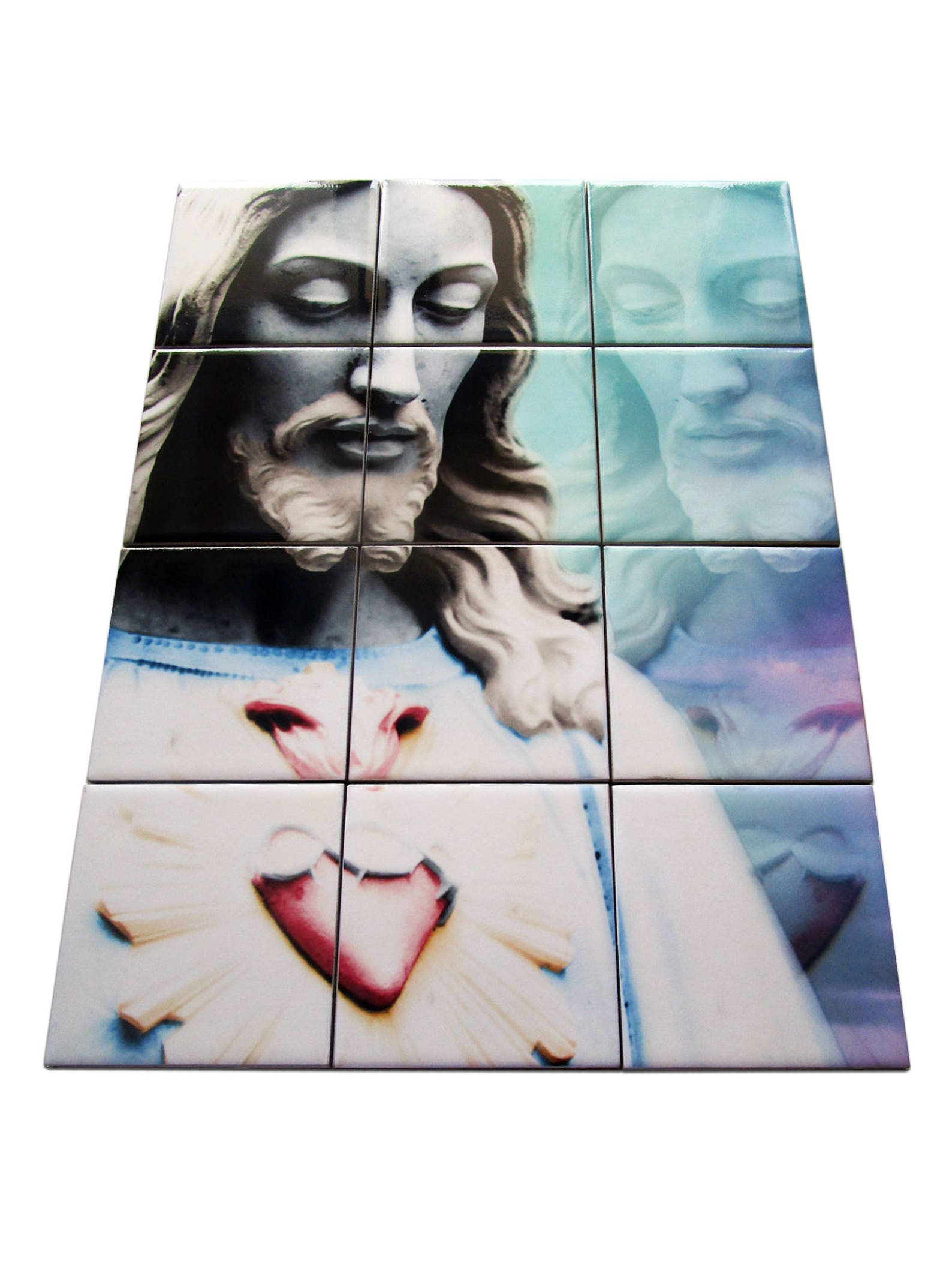 Catholic Home Decor Sacred Heart of Jesus Religious Tile Mural Ready to ...