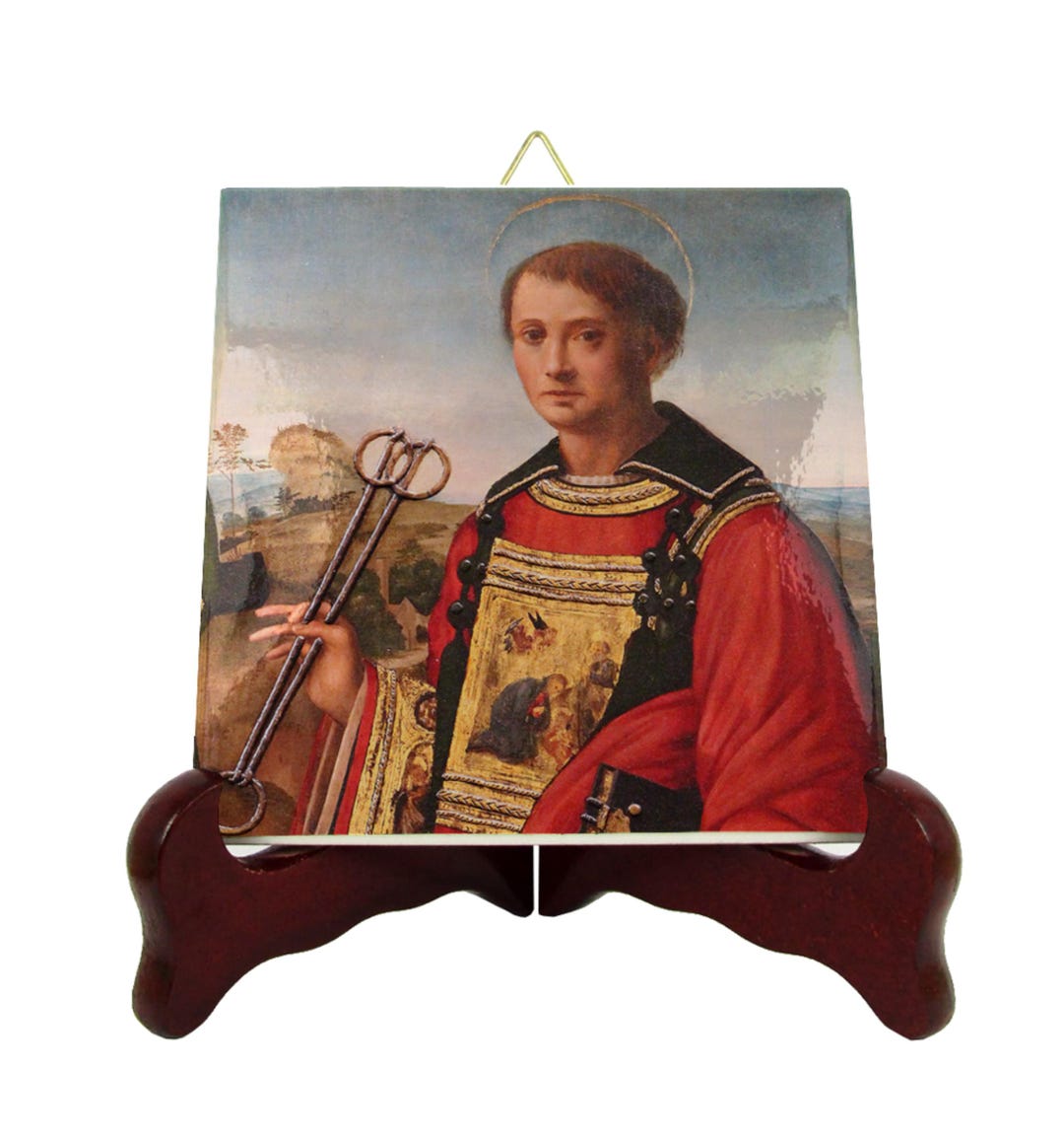 Saint Leonard of Noblac Icon: Handmade Catholic Tile Art - Etsy