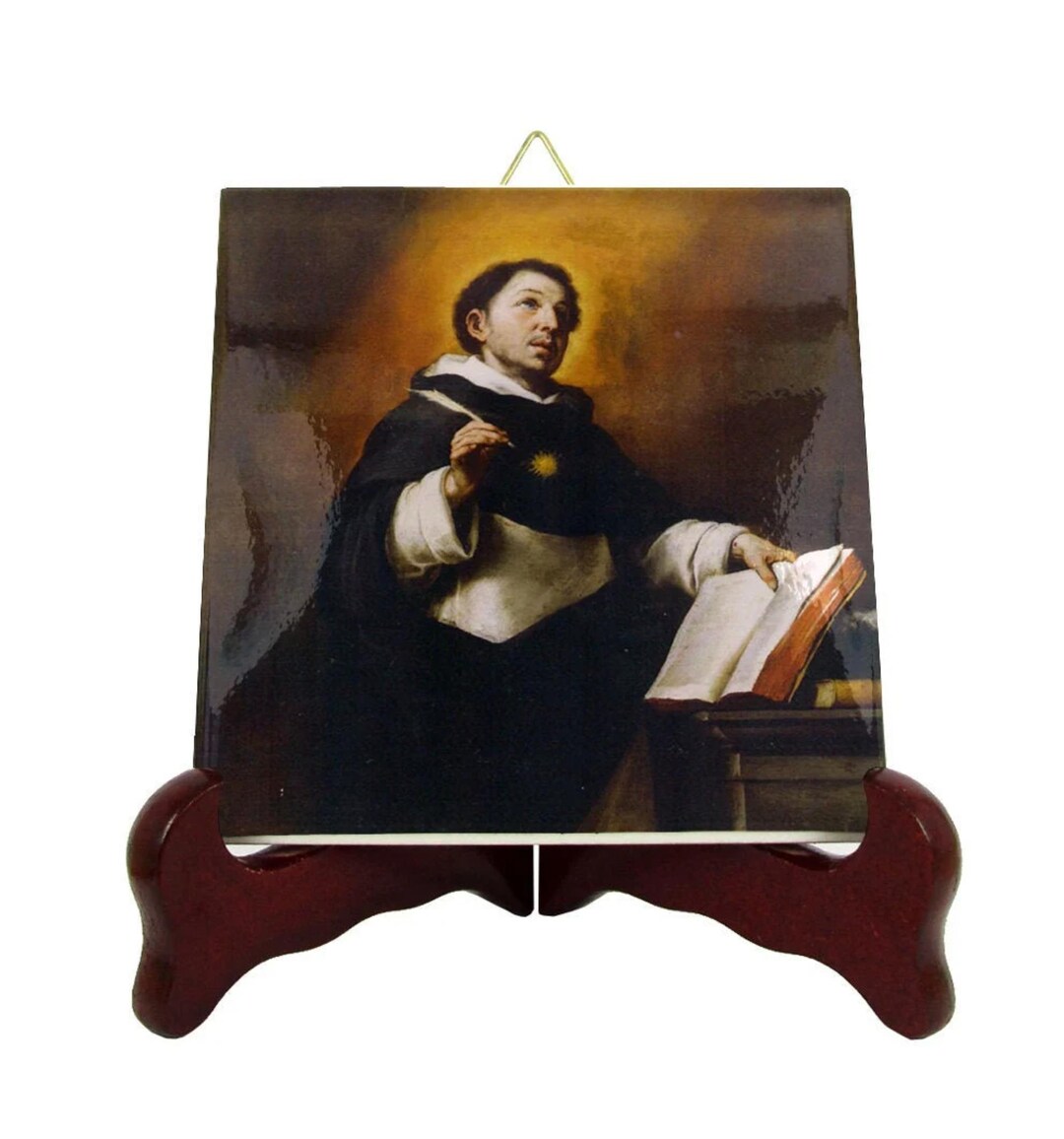 Saint Thomas Aquinas Icon: Handmade Catholic Tile Art - Etsy