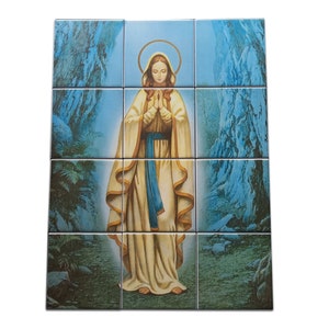 Our Lady of Lourdes - Collectible Mosaic - Tile Mural - LIMITED EDITION ...