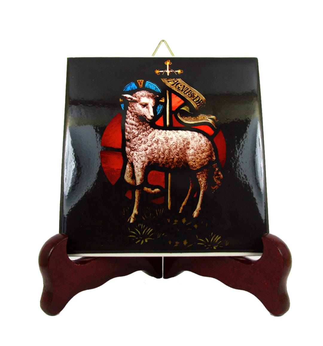 Agnus Dei Ceramic Tile: Lamb of God, Catholic Handmade Icon - Etsy