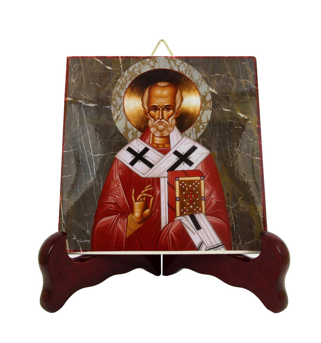 St Nicholas Icon: Handmade Ceramic Tile, Catholic Religious Art - Etsy