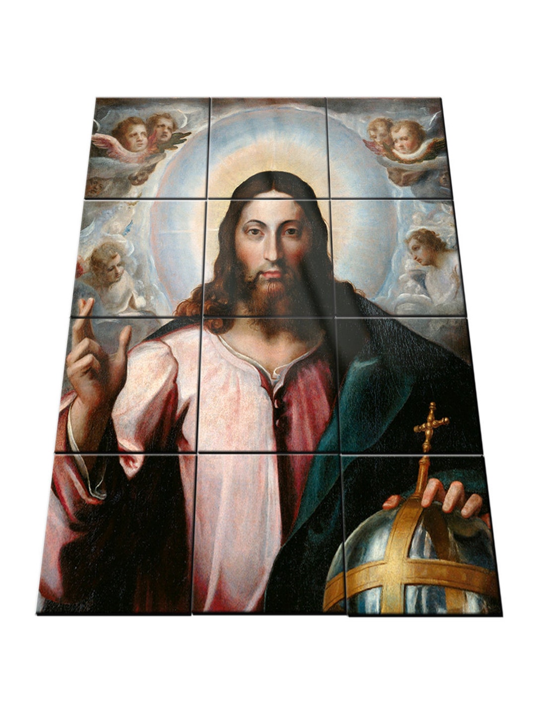 Jesus Salvator Mundi Religious Tile Mural Tile Art Mosaic Jesus Christ ...