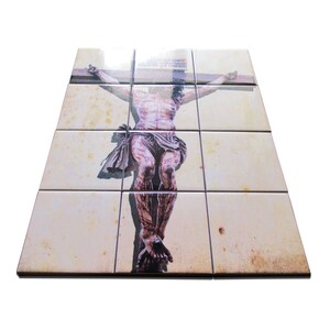Christian Crucifix - Sindonic Crucifix - Tile Mural - Wall Crucifix ...