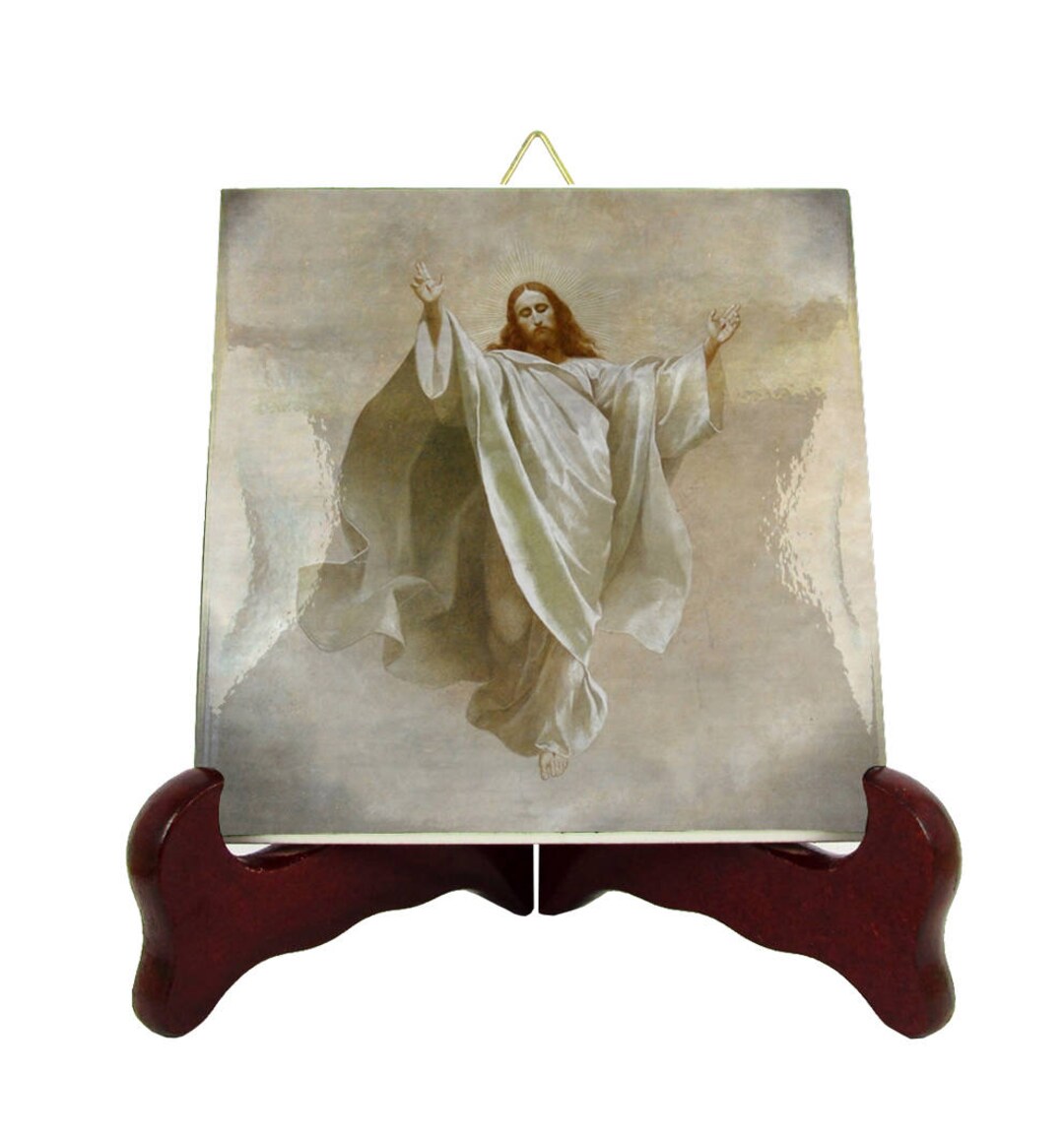 Christian Catholic Art - Ascension of Jesus - Religious Icon on Ceramic ...