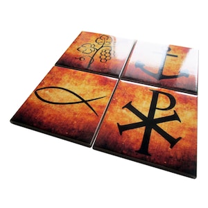 Christian Gifts - Set of Four Christian Coasters - Catholic Coasters ...