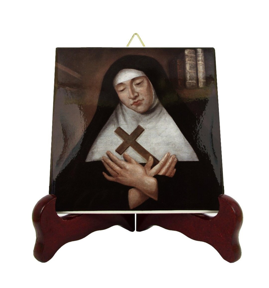 Saint Marie of the Incarnation Icon on Tile Catholic Saints Serie St ...