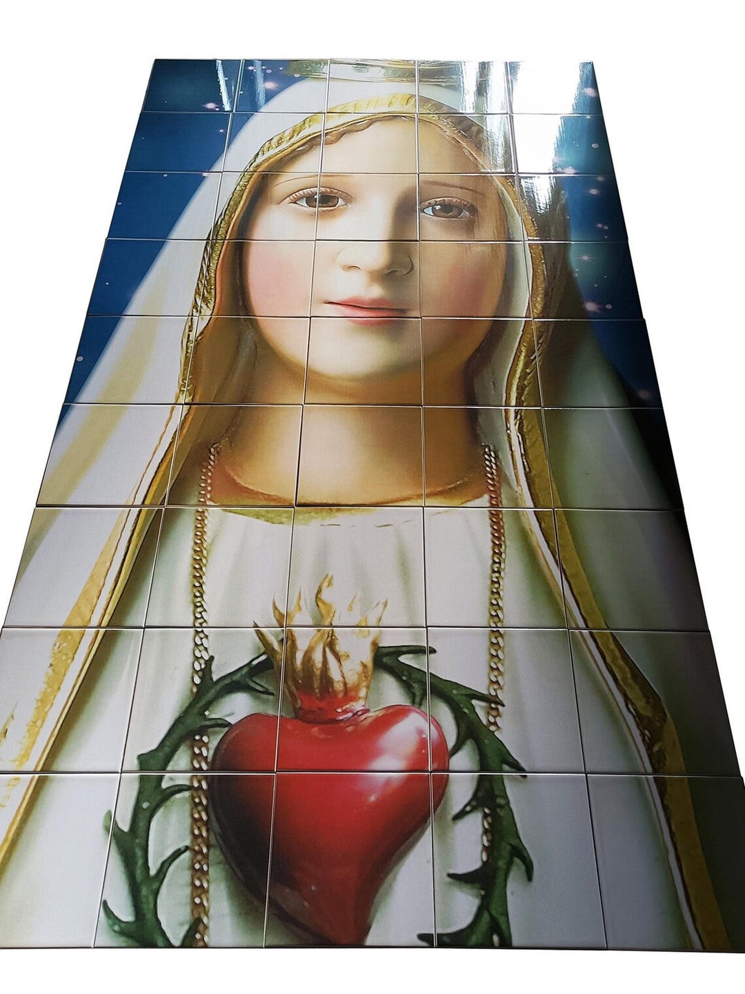Our Lady of Fatima Tile Mural: Handmade Religious Catholic Art - Etsy