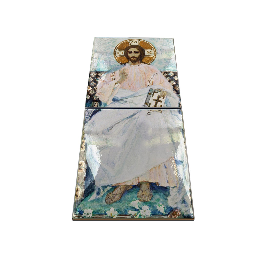 Handmade Jesus Christ Icon: Ceramic Tile & Wood, Christian Art - Etsy