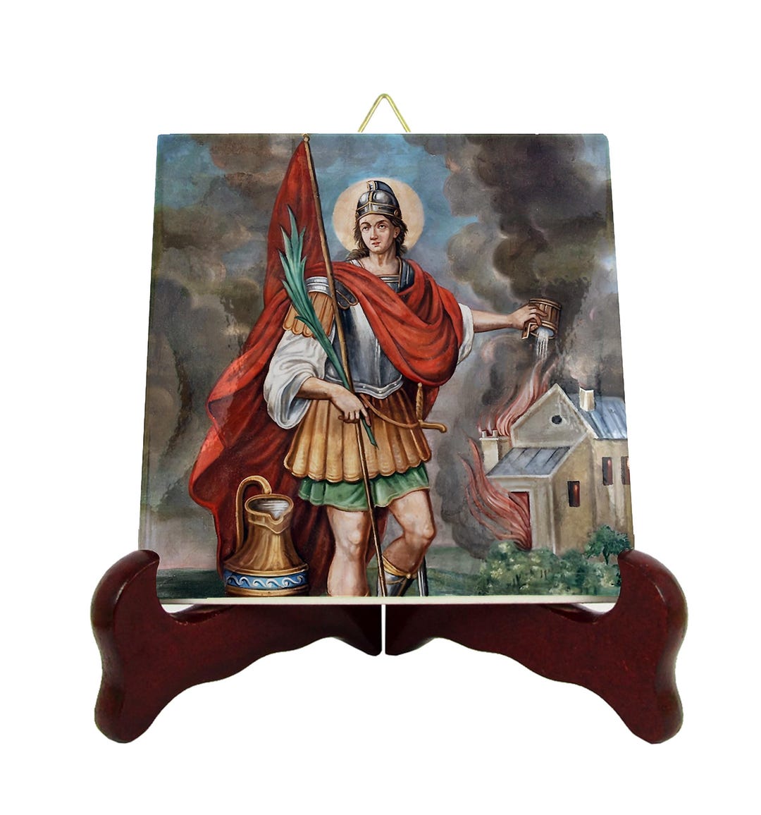Saint Florian Icon: Handmade Ceramic Tile, Catholic Patron Saint - Etsy