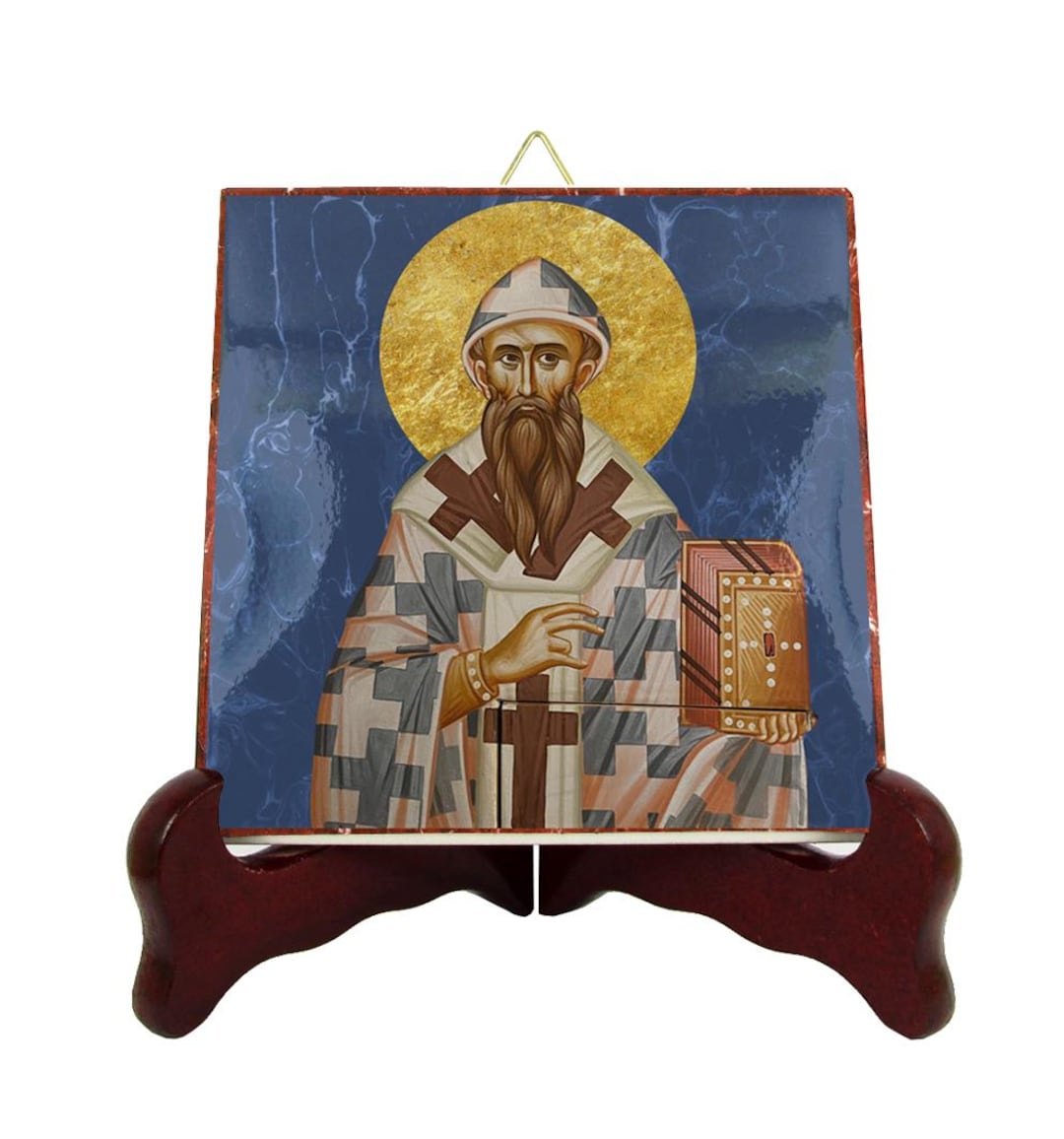 Saint Cyril of Alexandria Icon on Ceramic Tile Religious Icon Religious ...