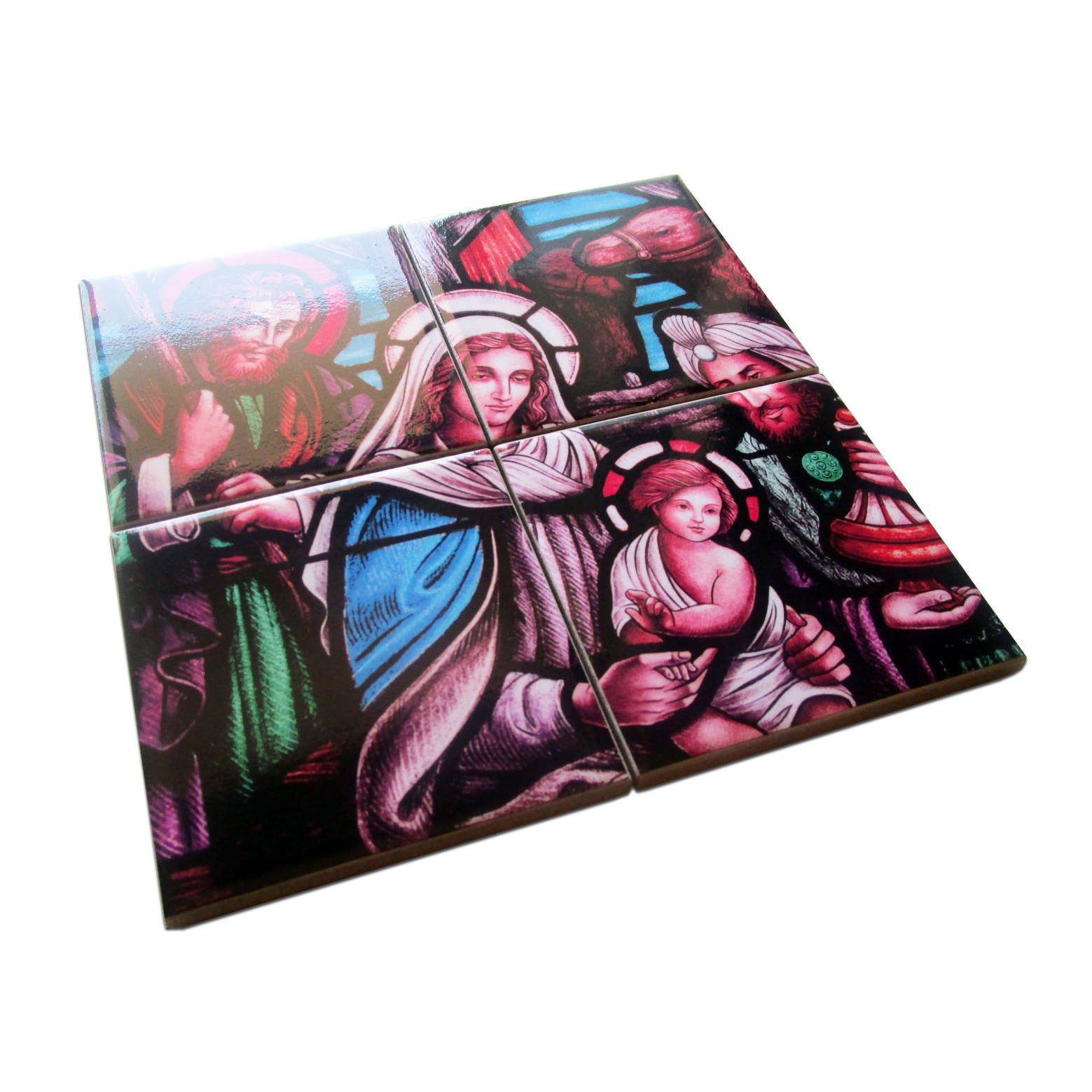 Nativity scene religious tile mural unique and special | Etsy