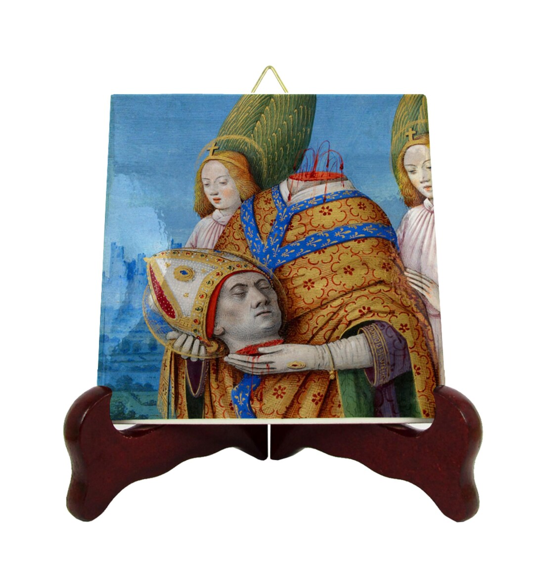 Saint Denis of Paris Catholic Icon Tile - Handmade in Italy - Etsy