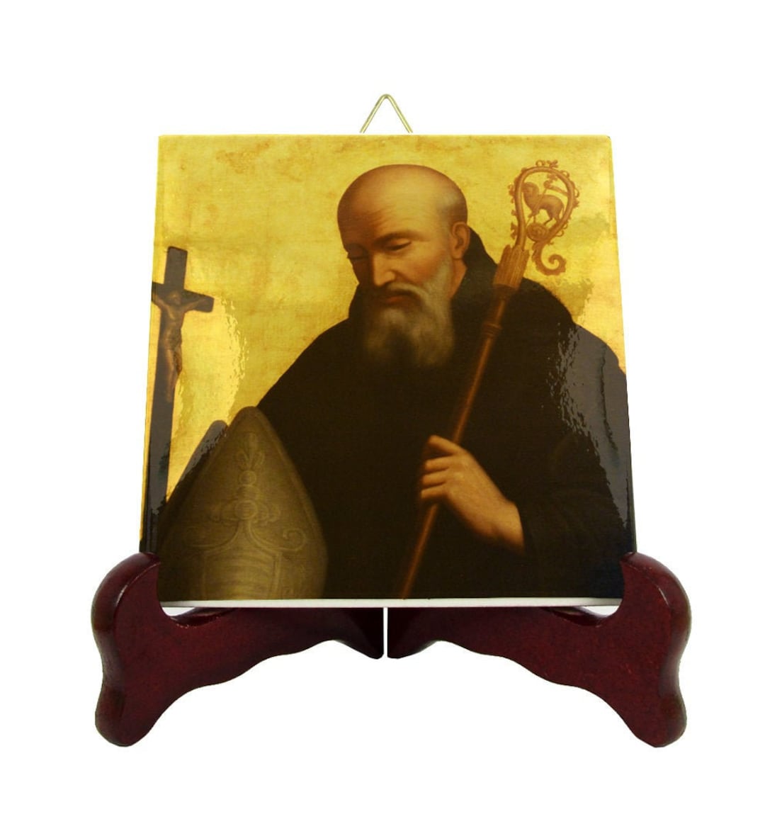Saint Columbanus Icon on Ceramic Tile - Catholic Irish Saint Art - Etsy ...