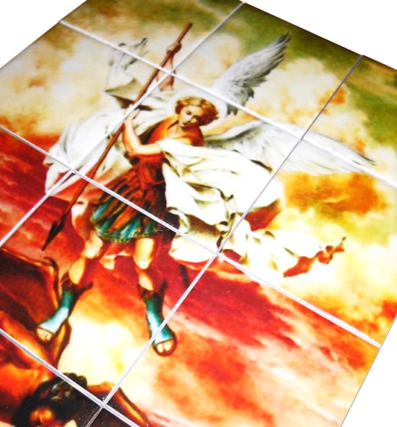 Christian Gifts - St Michael the Archangel Mosaic Ceramic Tile Art ...