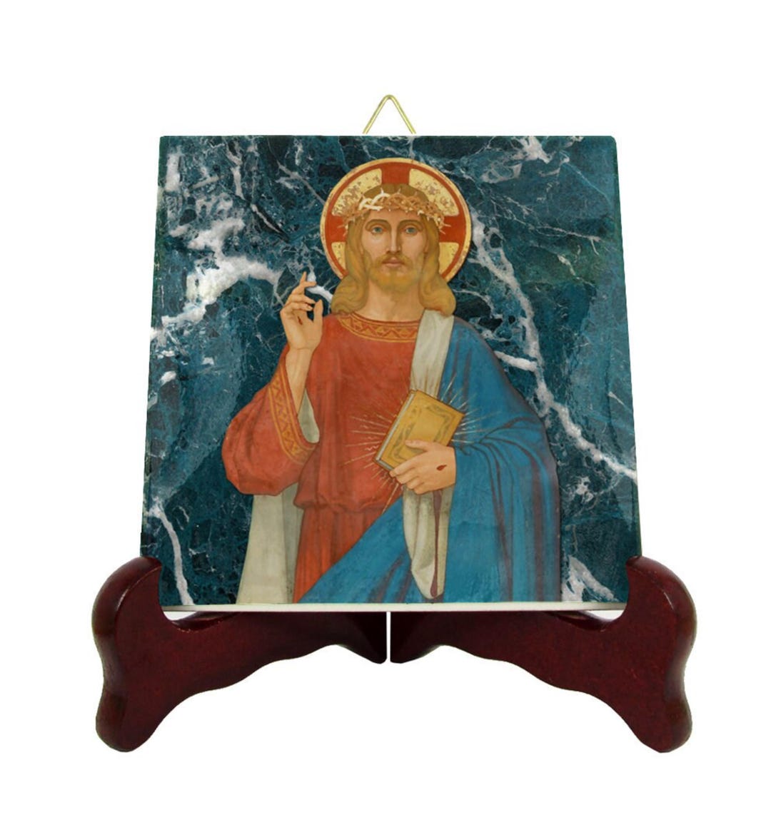Christ the King Icon: Handmade Religious Tile, Catholic Gift - Etsy