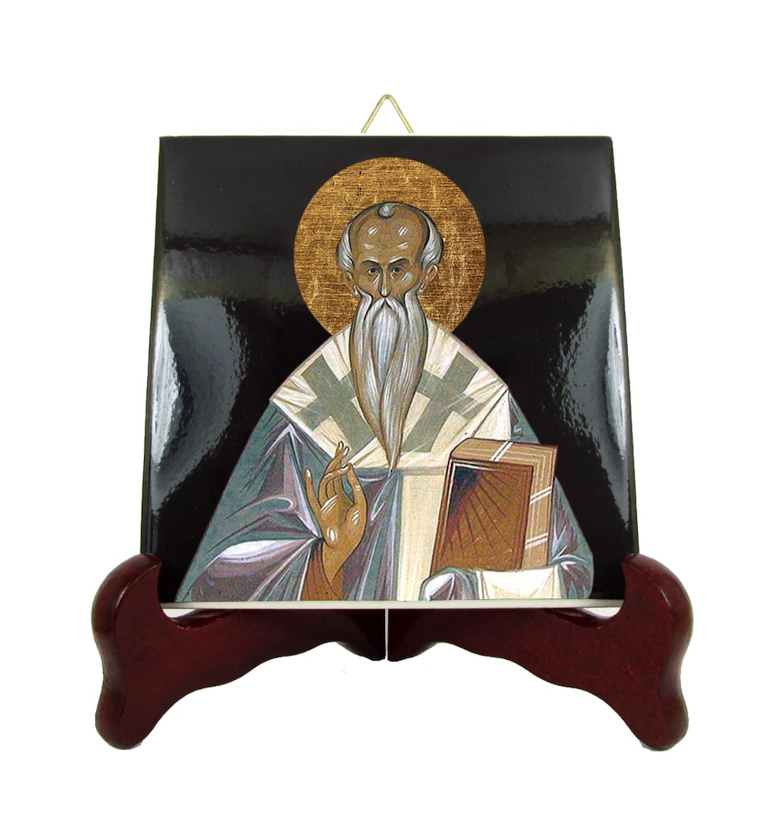 Saint Cyril of Jerusalem Icon: Handmade Christian Tile, Religious Gift ...