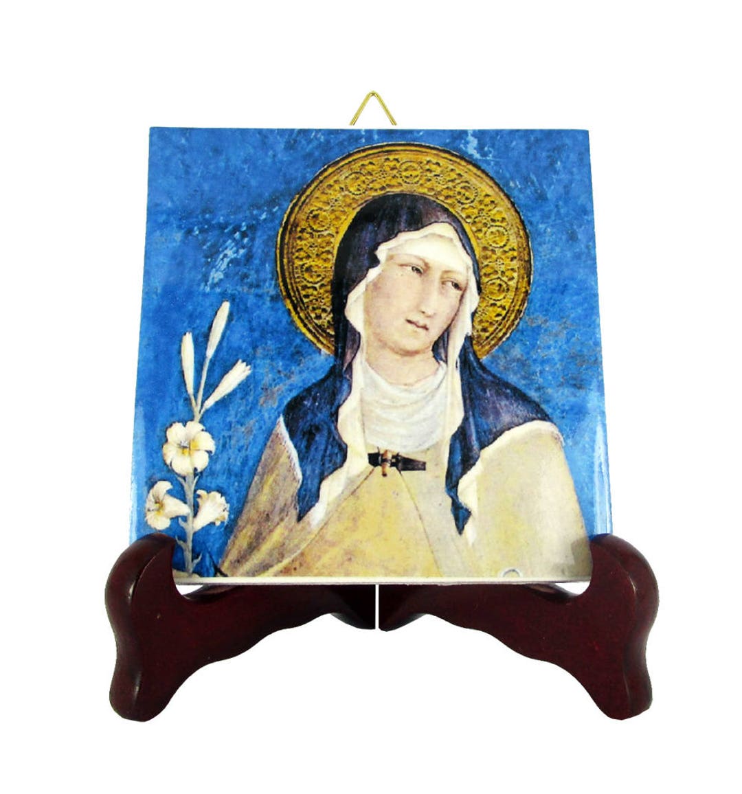 St Clare of Assisi - Religious Gifts - Religious Icon on Ceramic Tile ...