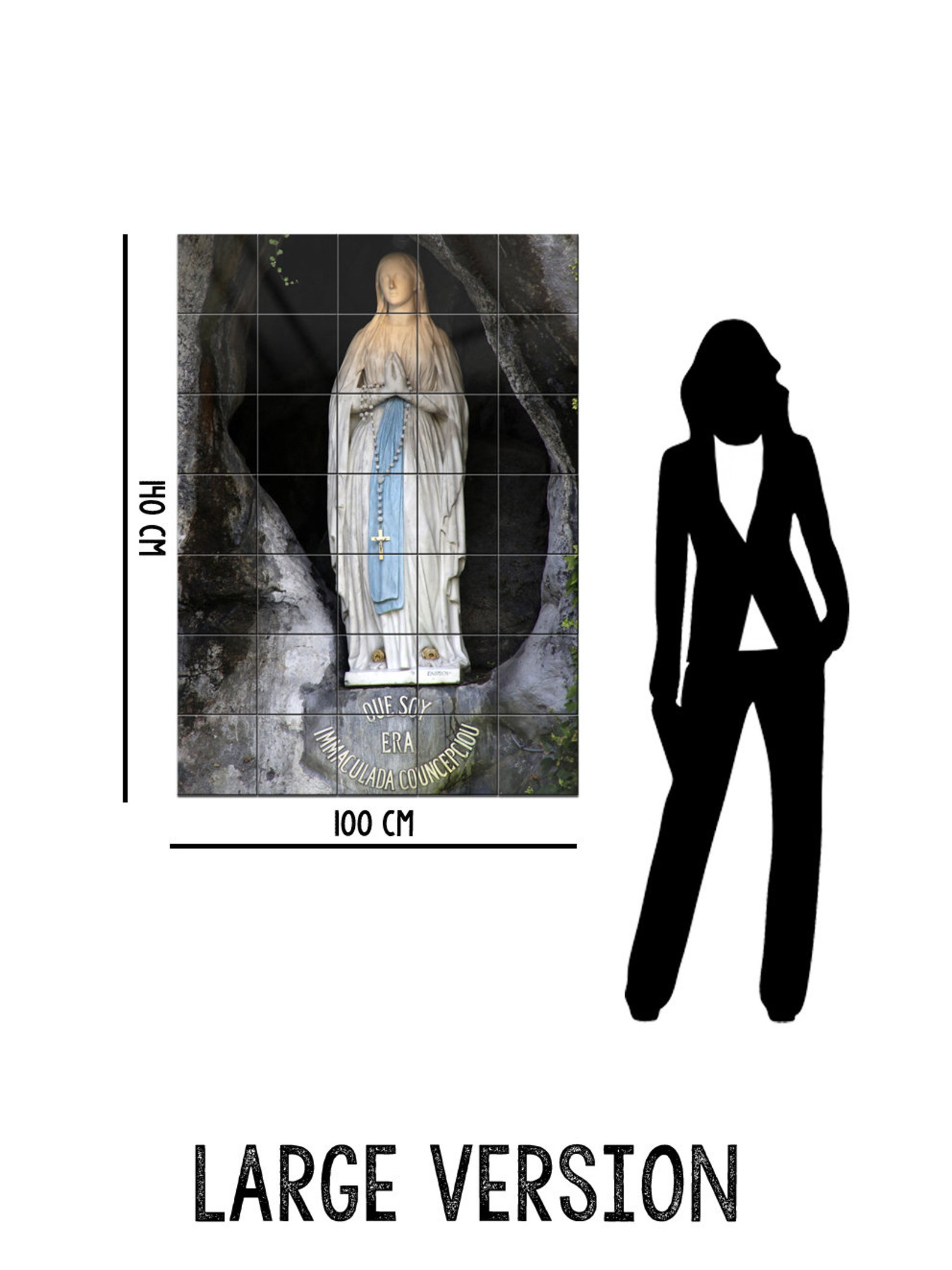 Our Lady of Lourdes Tile Mural: Catholic Religious Wall Art - Etsy