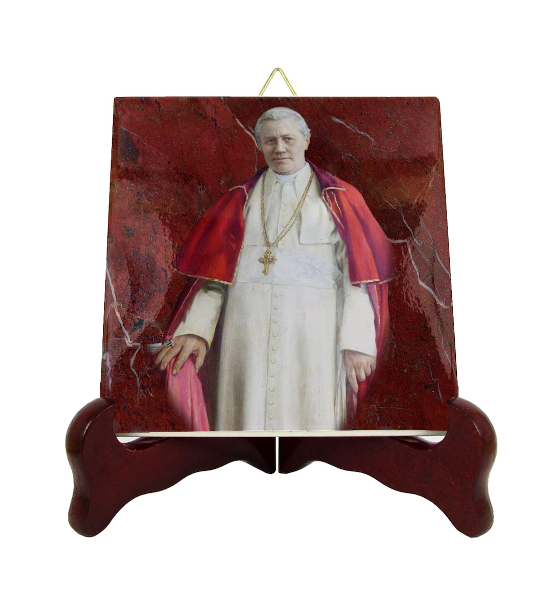 Saint Pope Pius X Ceramic Tile Icon - Handmade Catholic Gift - Etsy