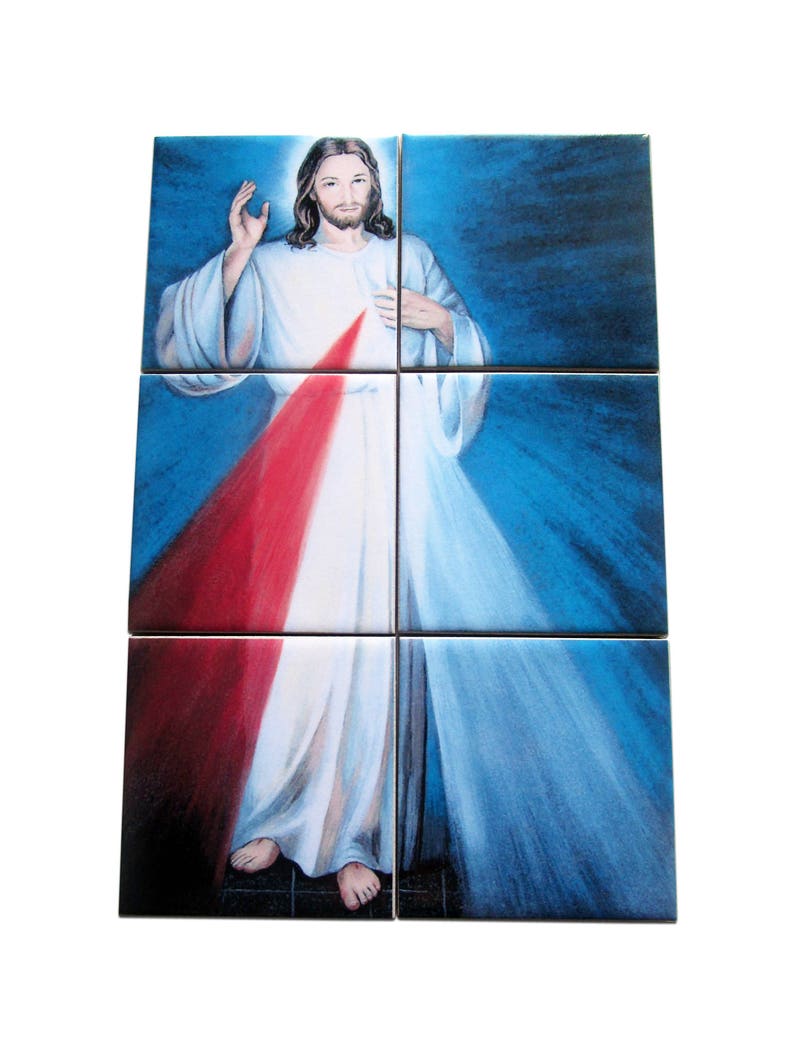 Jesus of Divine Mercy catholic wall art mosaic for prayer | Etsy