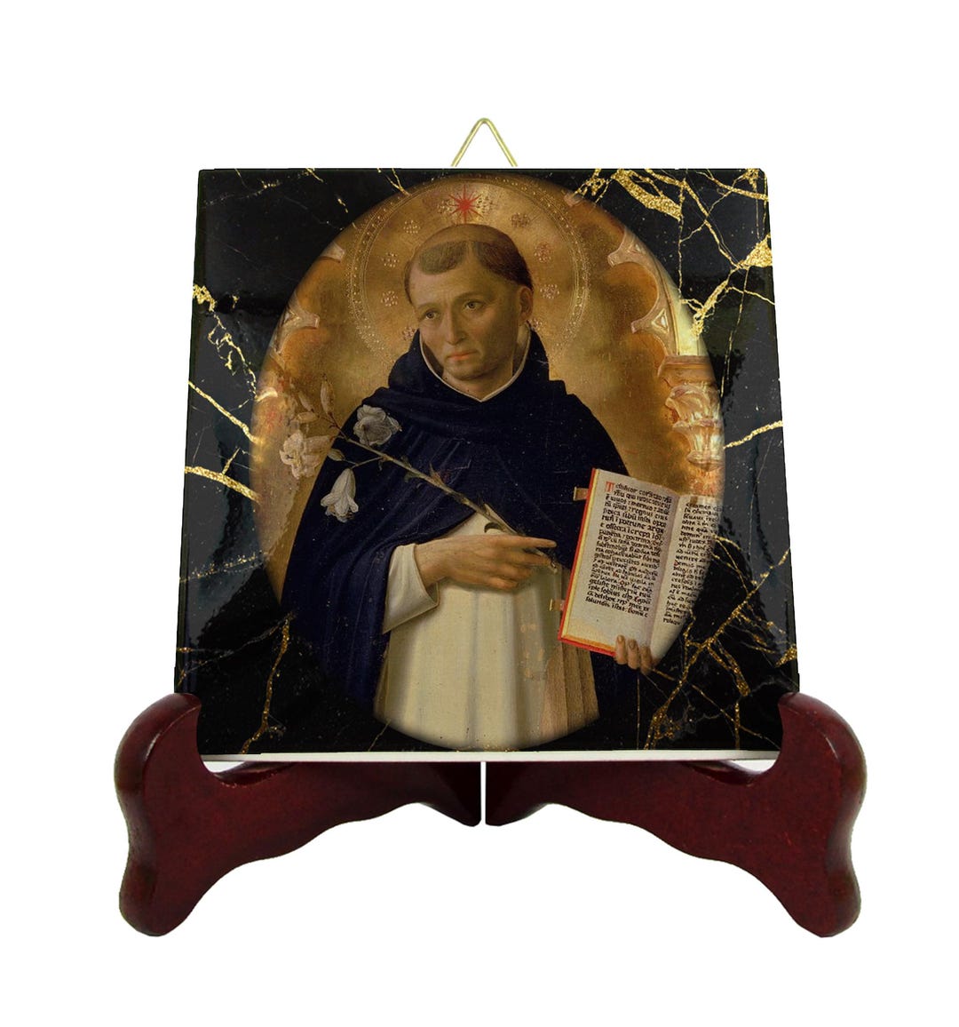 St Dominic De Guzmán Icon Tile - Catholic Saint Art, Dominican Order ...