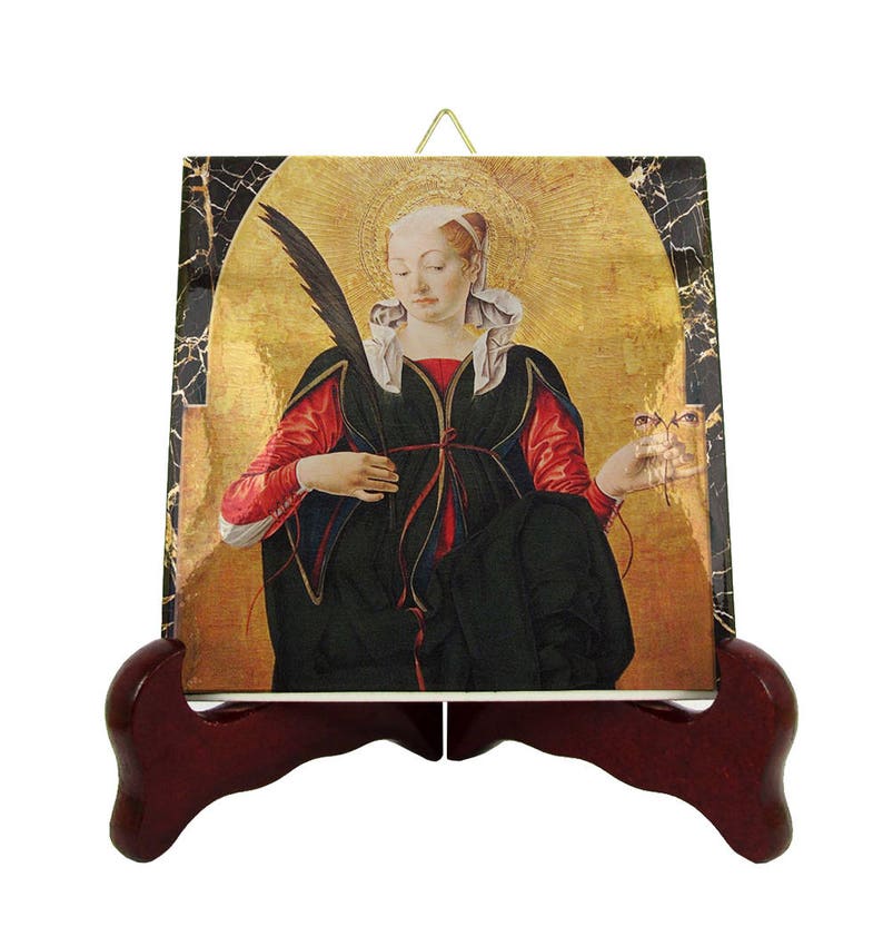 Saint Lucy of Syracuse St Lucy Icon on Ceramic Tile Saint - Etsy