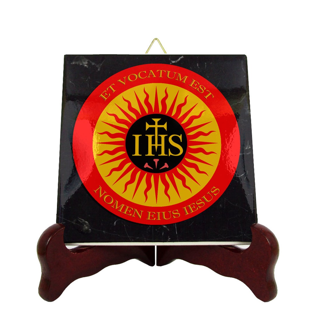 IHS Christogram Ceramic Tile: Handmade Catholic Art Plaque - Etsy