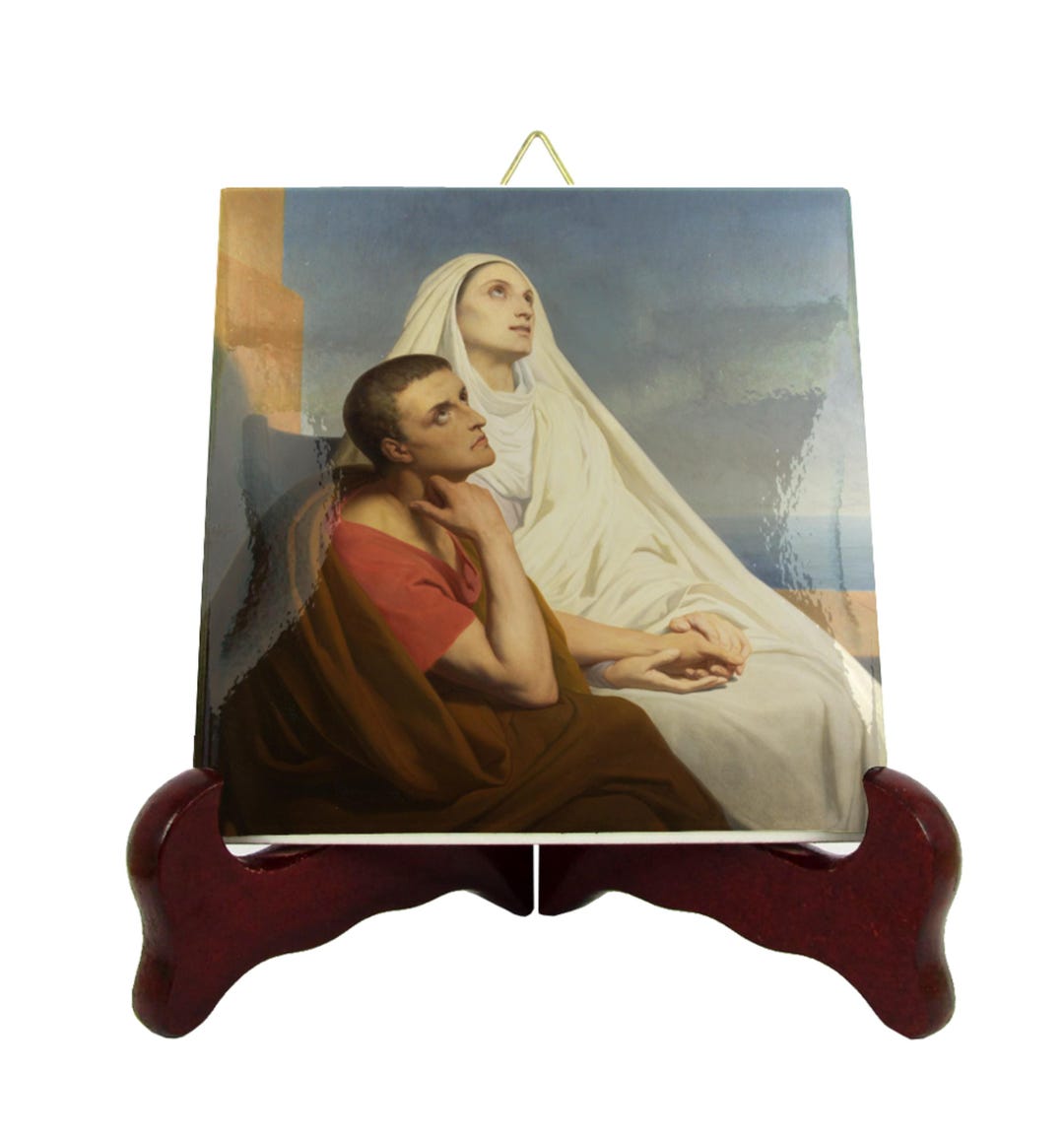 Saint Augustine and Monica Icon Tile - Catholic Saints Art - Etsy