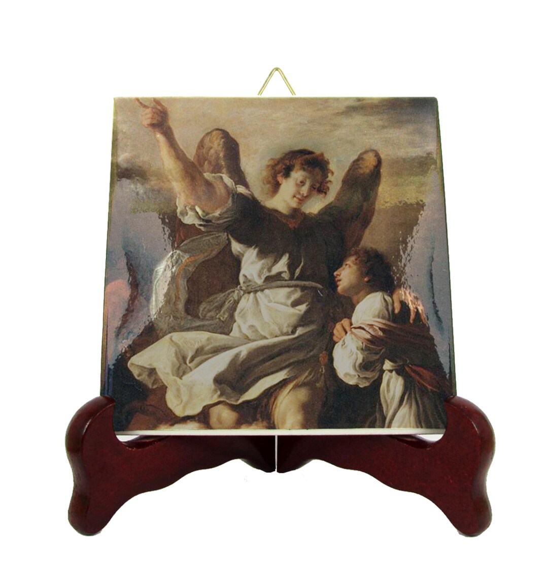 Guardian Angel Ceramic Tile: Handmade Italian Baptism Gift - Etsy