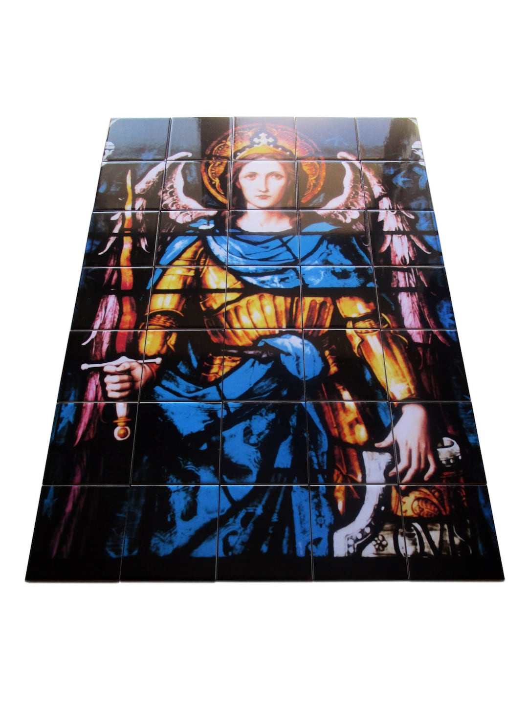 St Michael Archangel Mosaic Tile Art: Catholic Wall Decor (50x70cm) - Etsy