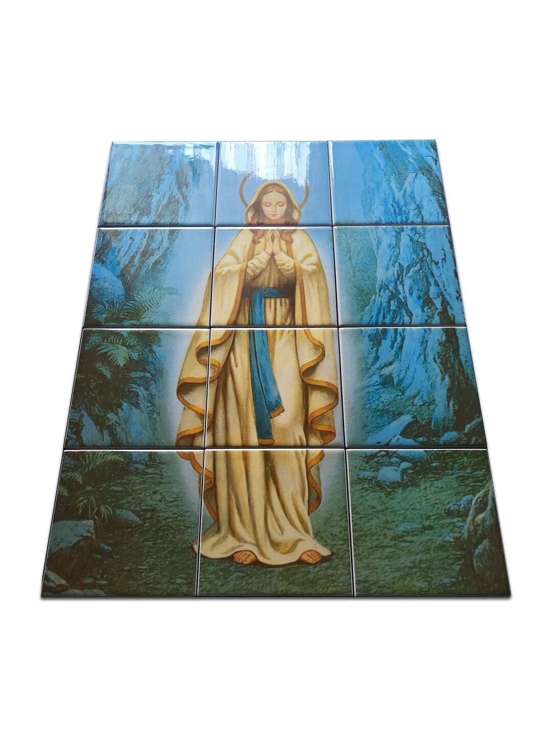 Our Lady of Lourdes - Collectible Mosaic - Tile Mural - LIMITED EDITION ...
