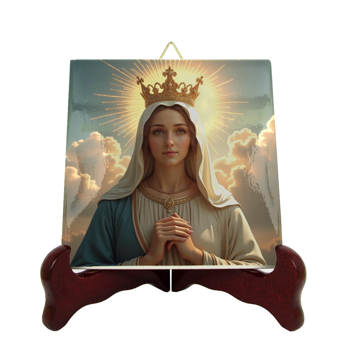 Handcrafted Virgin Mary Ceramic Tile: Religious Home Decor - Etsy