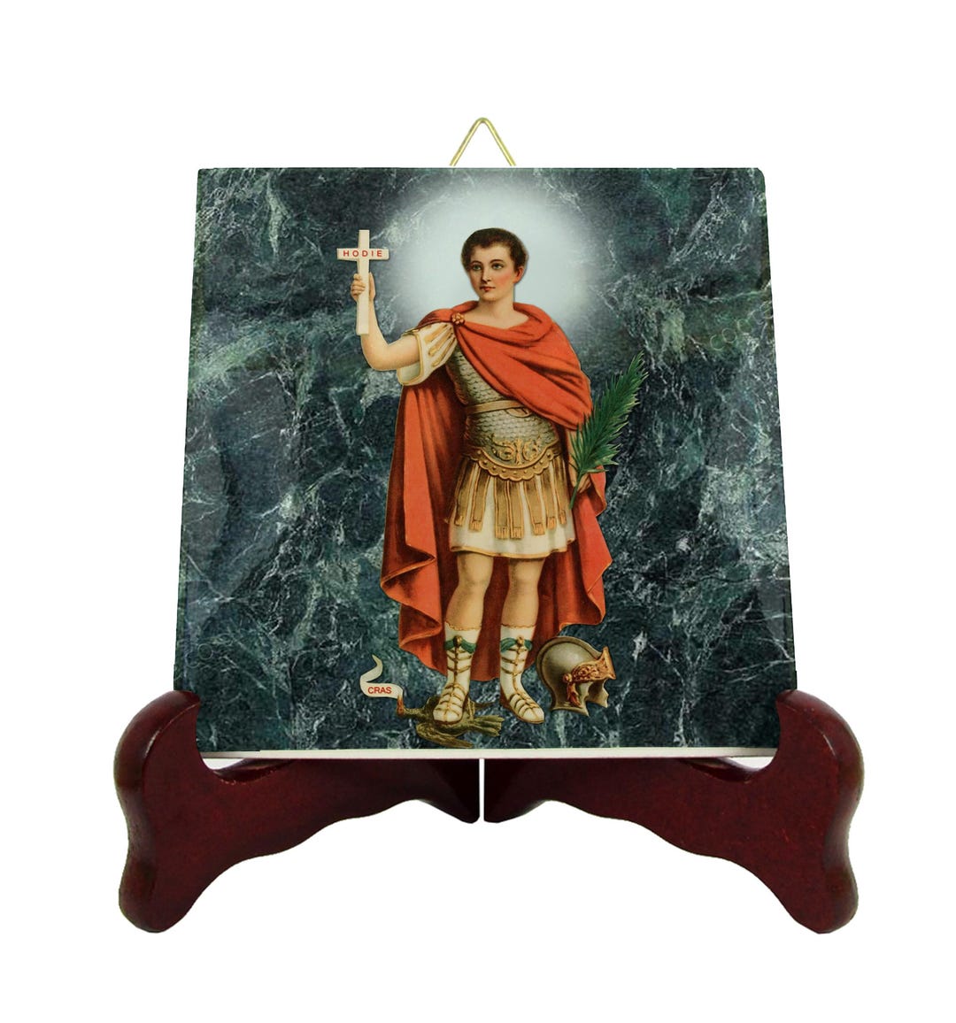 Saint Expeditus Icon: Catholic Art on Ceramic Tile, Handmade in Italy ...